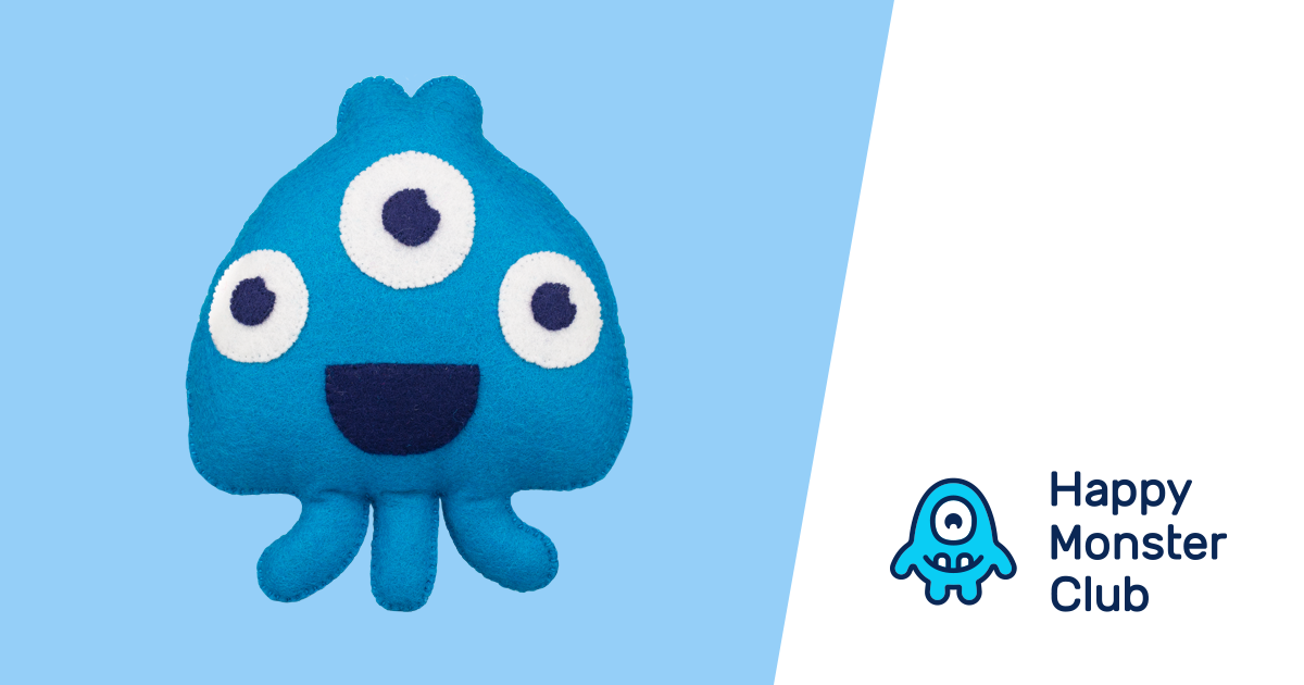 Tony monster felt cuddly toy - Happy Monster Club
